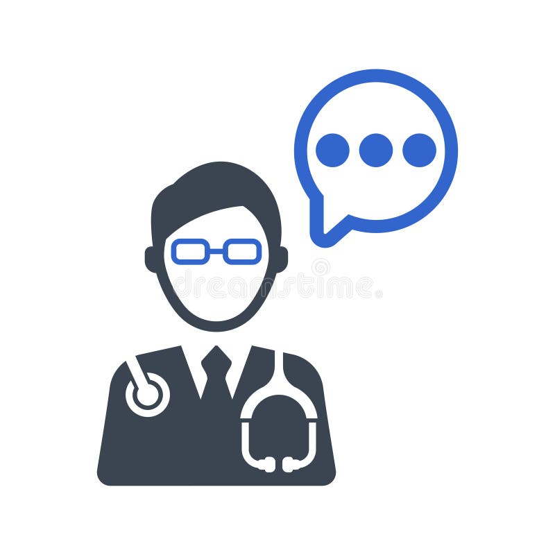 Consultation Icon Vector Of Male Doctor Person Profile Avatar Symbol ...