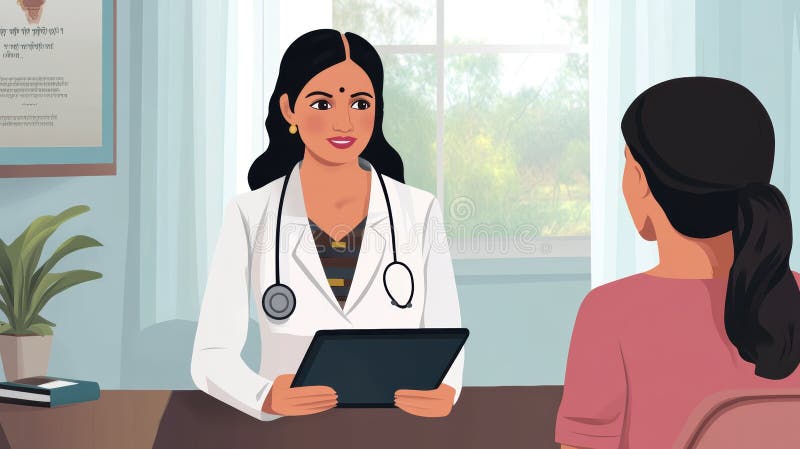 Doctor Consulting with a Patient in a Bright Clinic Setting Stock ...