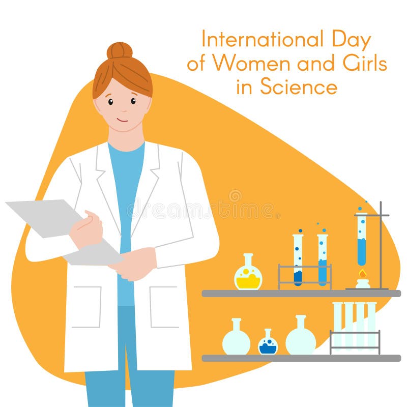 Man and Woman Chemist with Test Tubes and Flasks. Stock Vector ...