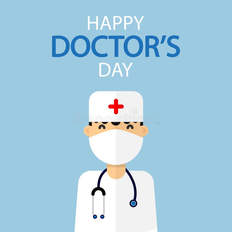 Doctor Day Happy Portrait of a Doctor Stock Vector - Illustration of ...