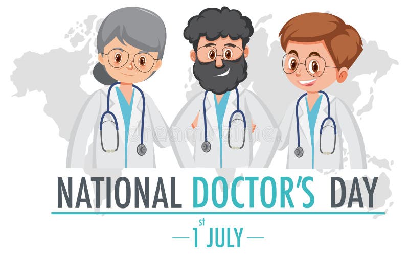 Doctor on Doctor Day in July Logo Stock Vector - Illustration of ...