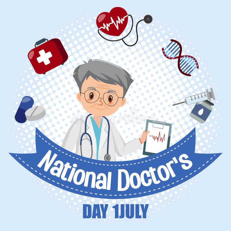 Doctor on Doctor Day in July Logo Stock Vector - Illustration of kind ...