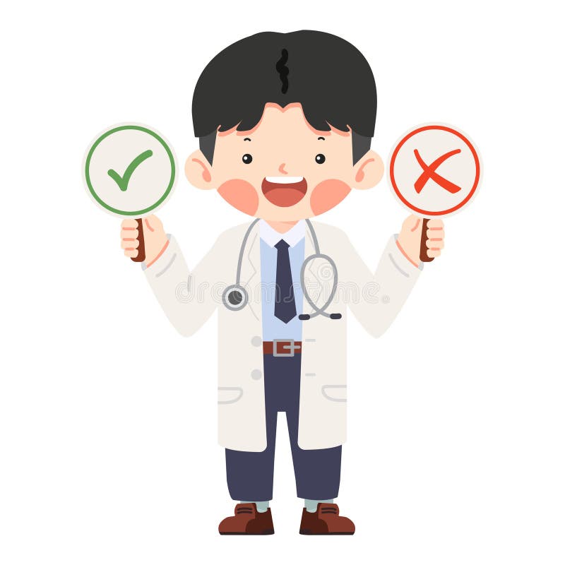 Doctor Deciding between Right and Wrong Stock Vector - Illustration of ...