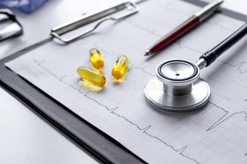 Doctor Desktop with Test Tubes in Lab No One Stock Photo - Image of ...