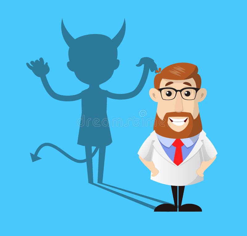 Dentist - Devil Person Standing with Fake Smile Stock Vector ...