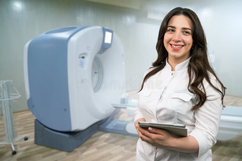Doctor on the Background of a CT Scanner Stock Image - Image of machine ...
