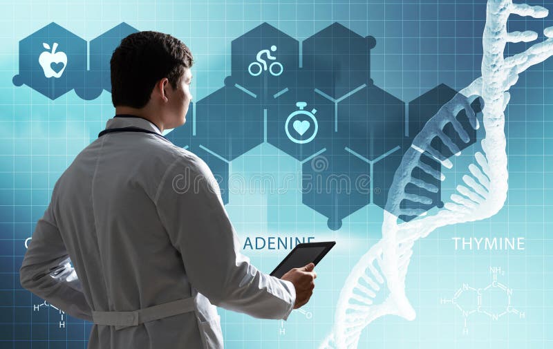 Doctor and Digital Technology Stock Illustration - Illustration of ...