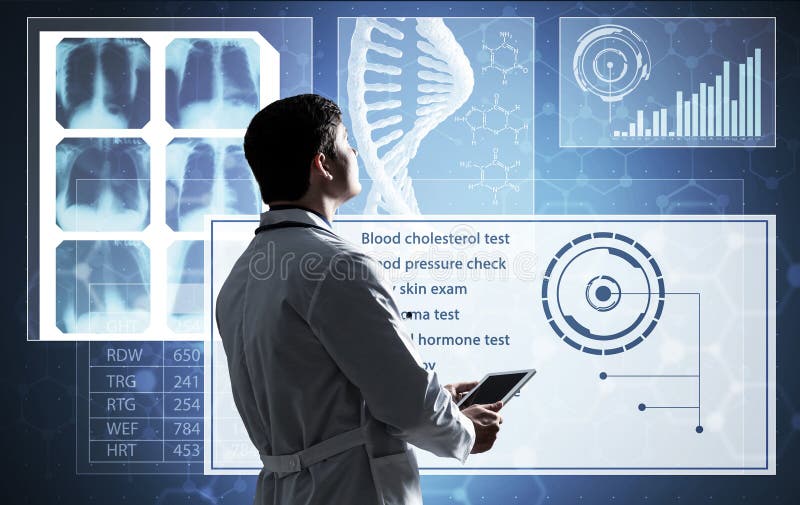 Doctor and Digital Technology Stock Photo - Image of graphic ...