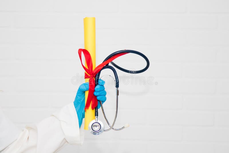 Doctor with Diploma and Graduation Stock Illustration - Illustration of ...