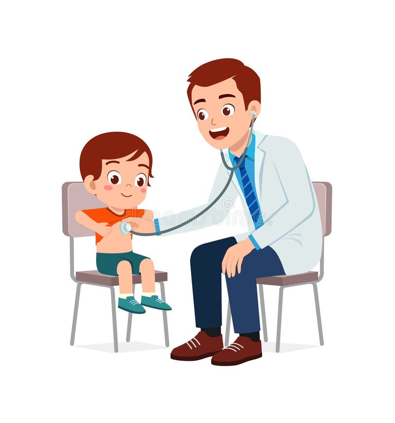 Doctor Do Examine To Little Kid To Check the Illness Stock Vector ...