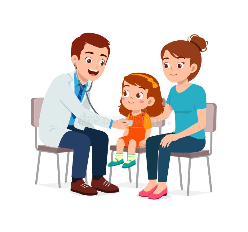 Doctor Do Examine To Little Kid To Check the Illness Stock Vector ...