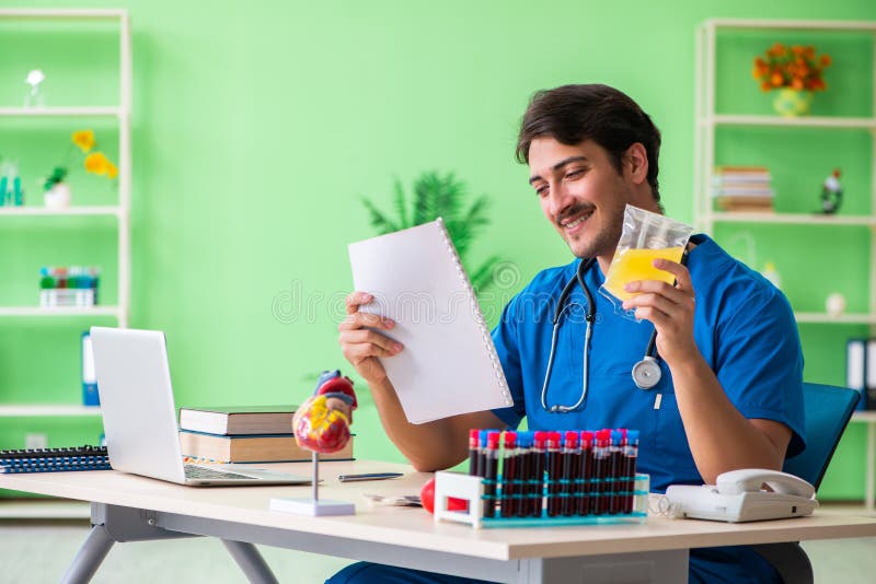 The Doctor Doing Blood Analysis in the Lab Stock Image - Image of ...