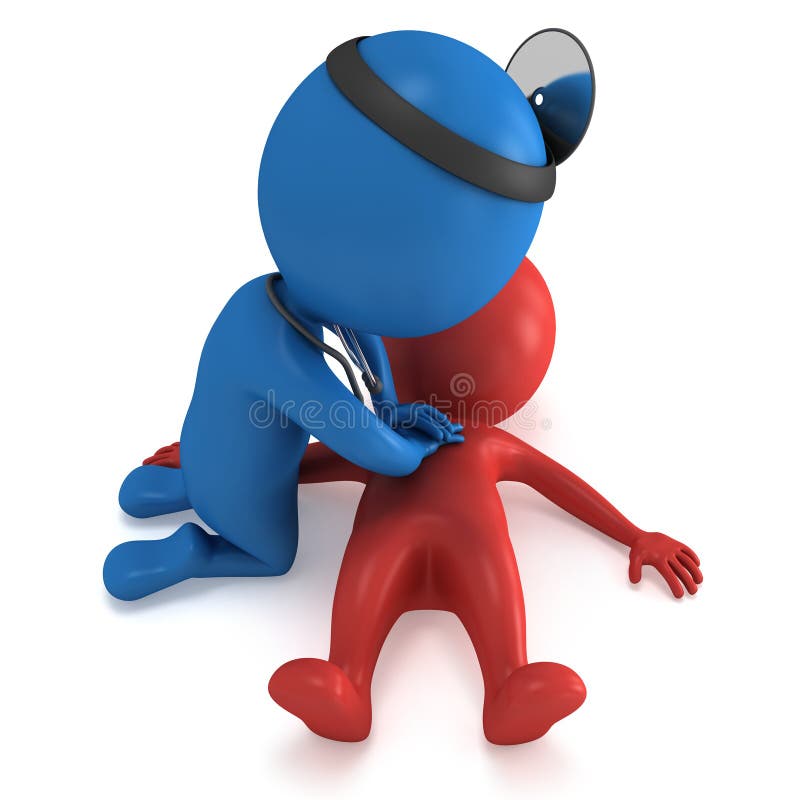 Doctor Doing CPR First Aid. Stock Illustration - Illustration of ...