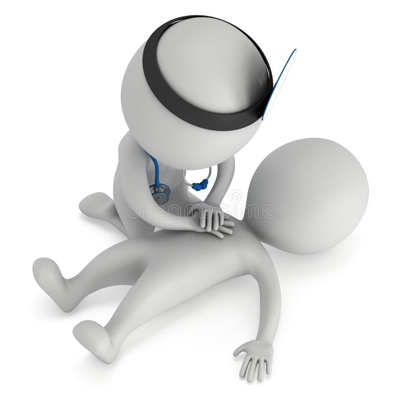 Doctor doing cpr first aid stock illustration. Illustration of doctor ...