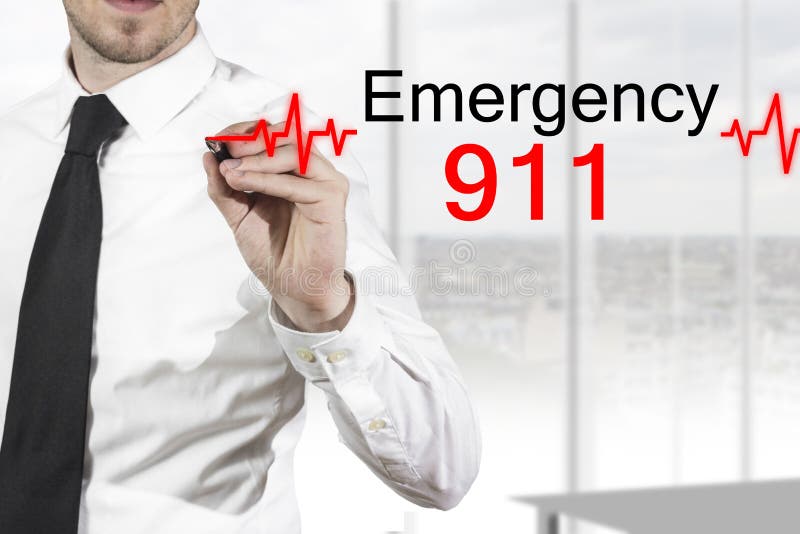 Doctor Drawing Heartbeatline Emergency 911 Stock Photo - Image of ...