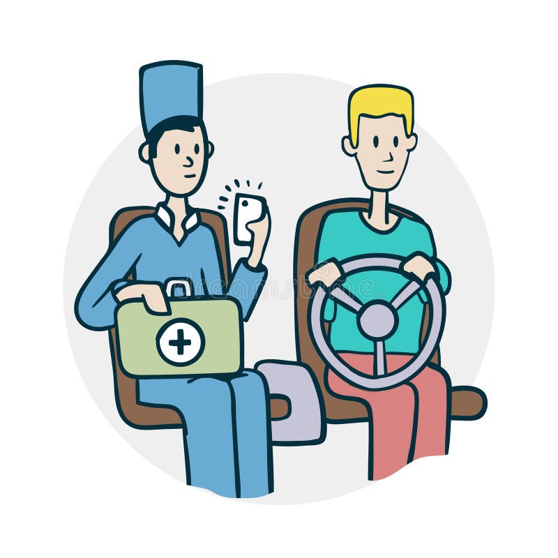 Doctor and Driver in the Car Stock Vector - Illustration of care ...