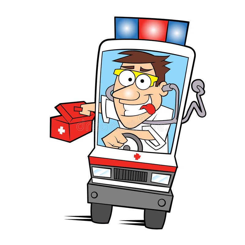 Doctor Driving Ambulance stock vector. Illustration of ambulance - 70030619