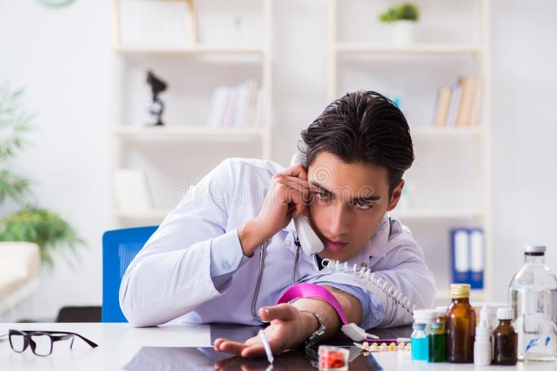 The Doctor Drug Addict in the Hospital Stock Image - Image of ...