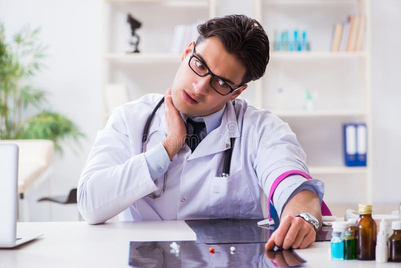 The Doctor Drug Addict in the Hospital Stock Image - Image of medical ...