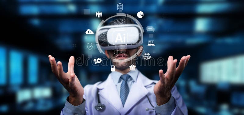 Doctor Embracing Virtual Reality Technology in Medical Research and Treatment with Artificial ...