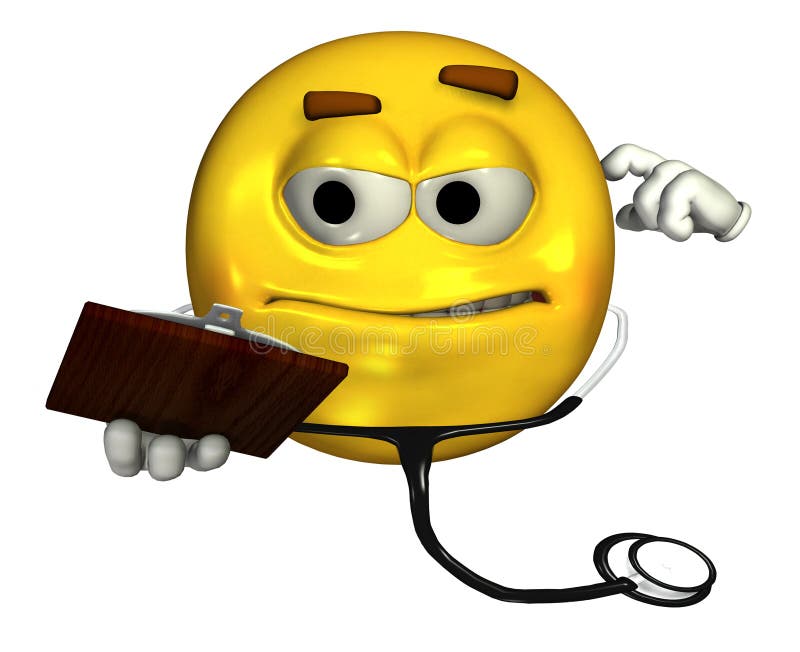 Doctor Emoticon - with Clipping Path Stock Illustration - Illustration ...