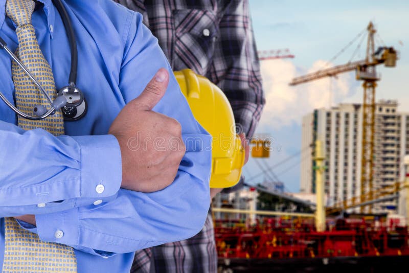 Doctor with engineering stock photo. Image of employment - 55875086