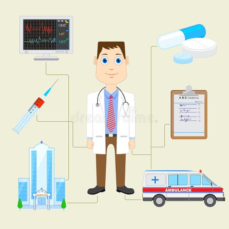 Doctor with Equipment stock vector. Illustration of clinical - 37496874