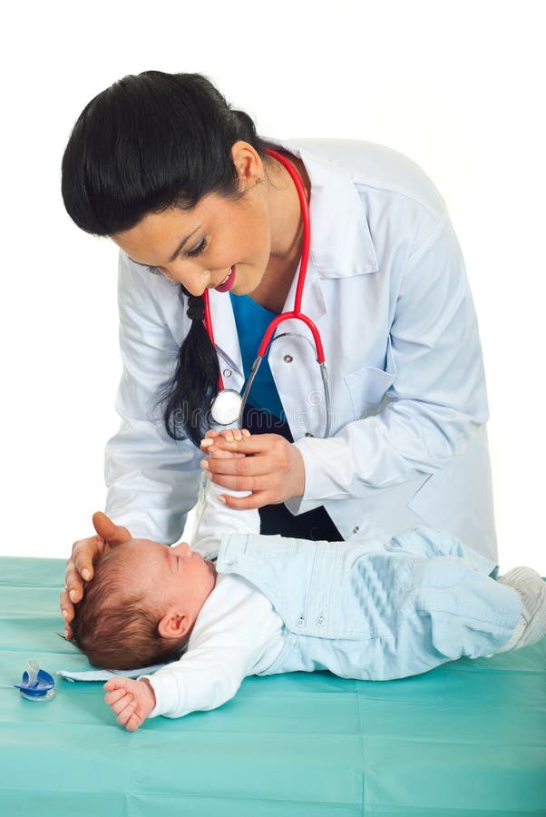 Doctor Examine Newborn Baby Stock Photo - Image of examination, infant ...