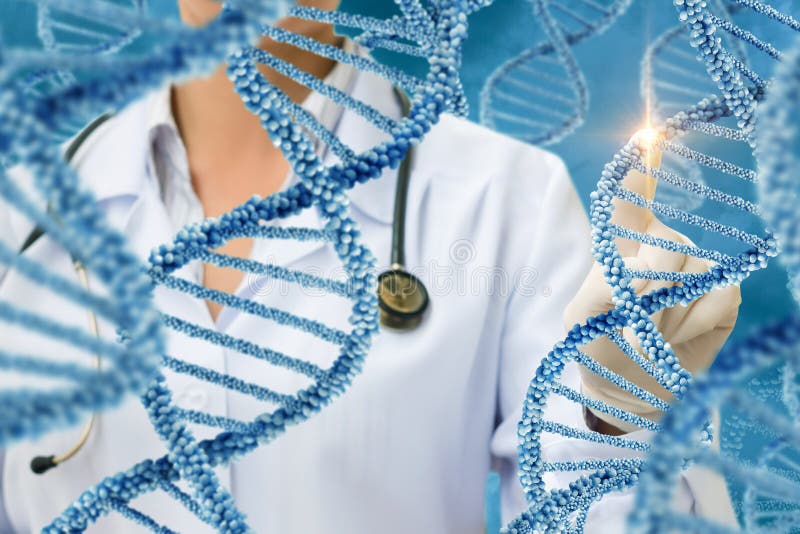Doctor Examines a Person`s DNA. Stock Image - Image of clinic, health ...
