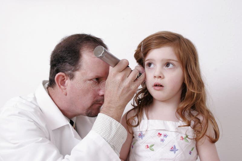 Doctor Examining a Child S Ear Stock Image - Image of girls, exam: 732183