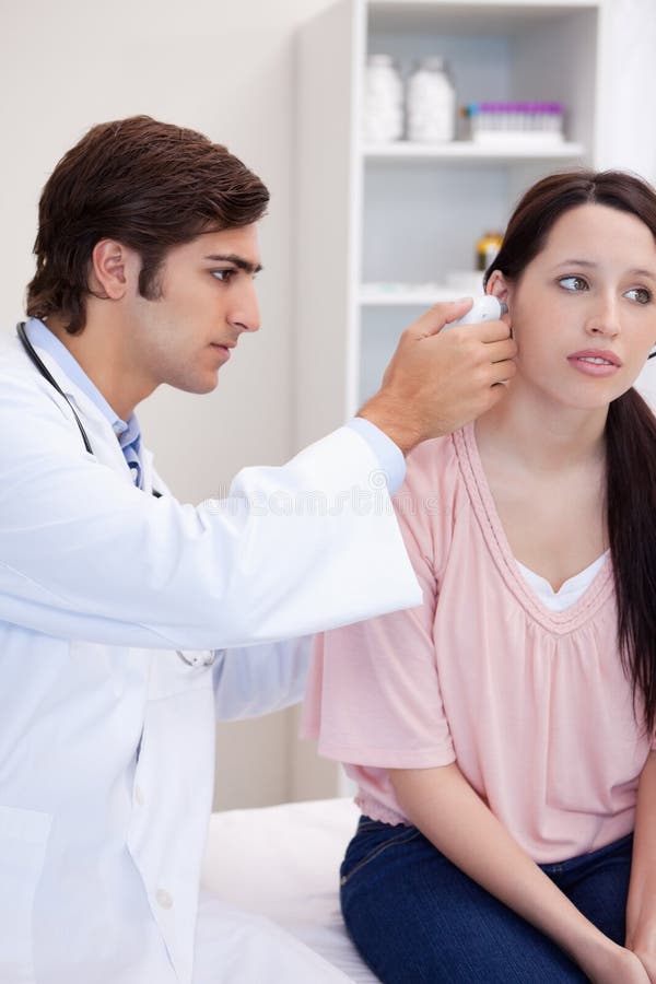 Doctor Examining Male Patient S Ears Stock Image - Image of patient ...