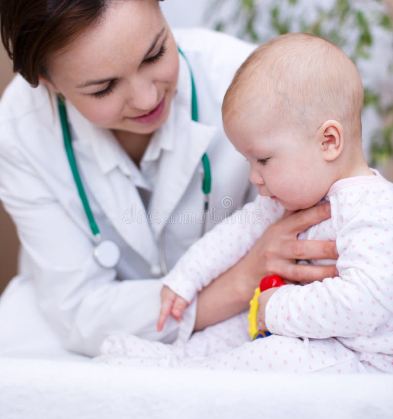 Doctor is Examining Little Child Stock Photo - Image of examine, lady ...