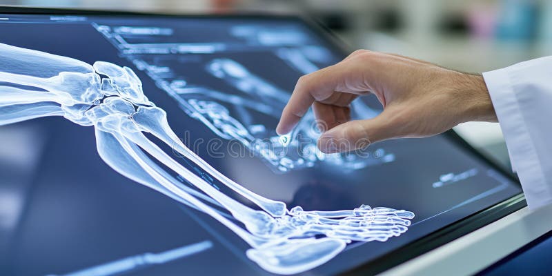 Doctor Examining MRI Scan of Foot and Ankle on Digital Screen Stock ...