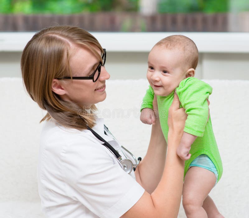 Doctor Examining a Newborn Baby Stock Photo - Image of patient, adult ...