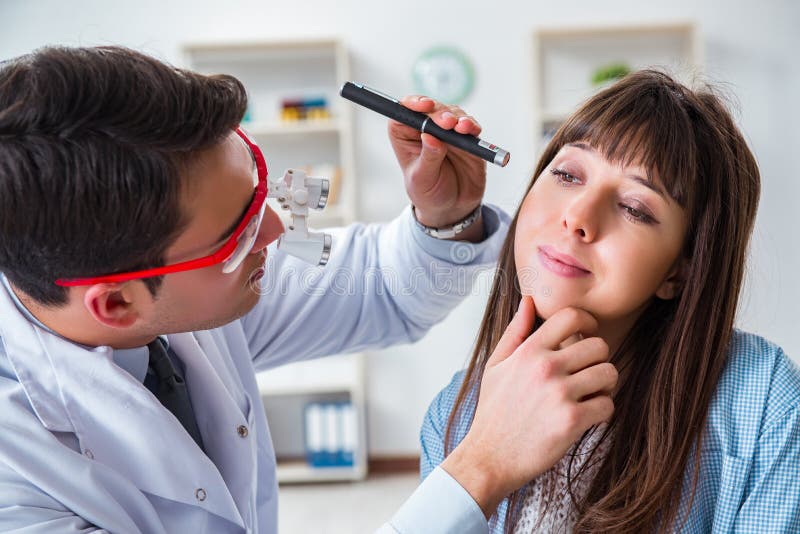 The Doctor Examining Patients Eye in Hospital Stock Image - Image of ...