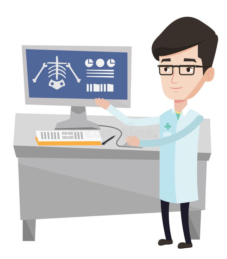 Doctor Looking Computer Screen Stock Illustrations – 201 Doctor Looking ...