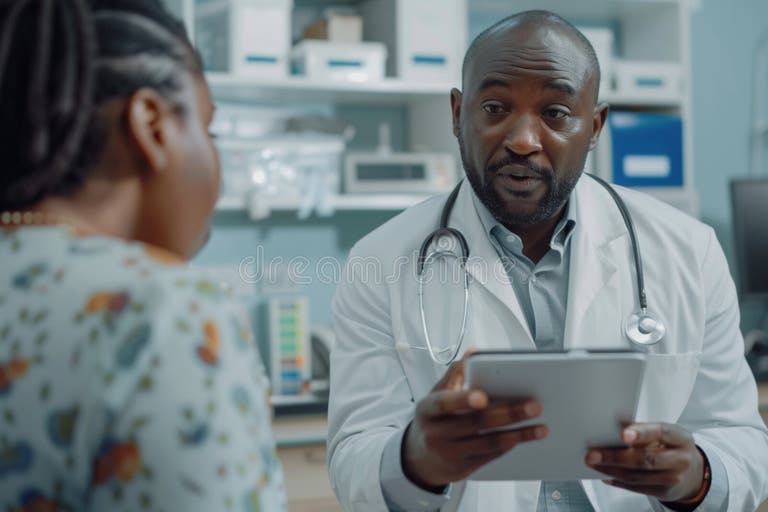 Doctor Explaining Complex Diagnosis with Visual Aids To Patient Stock ...