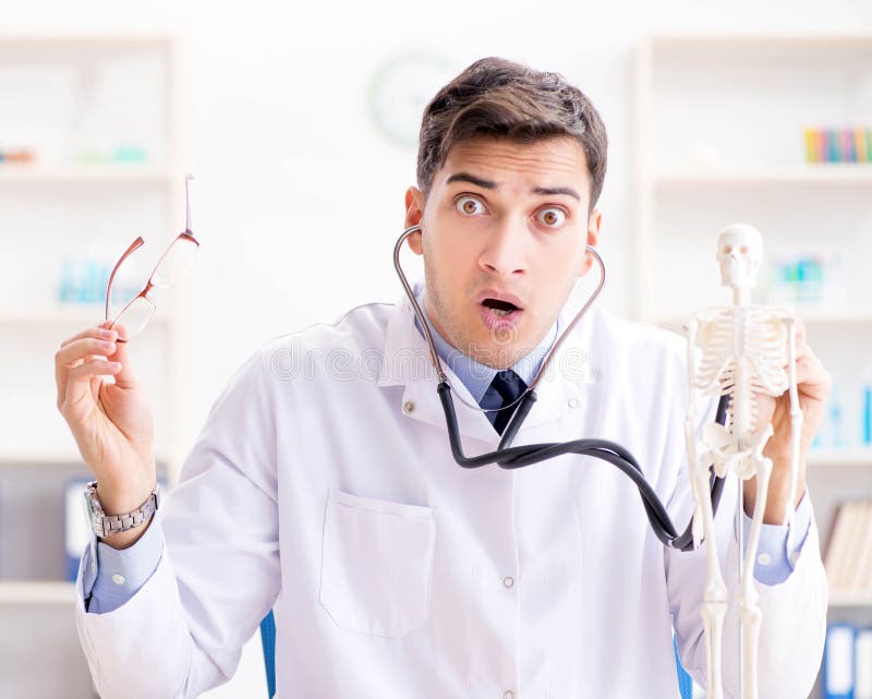 Doctor Explaining Human Body on Skeleton Stock Image - Image of ...