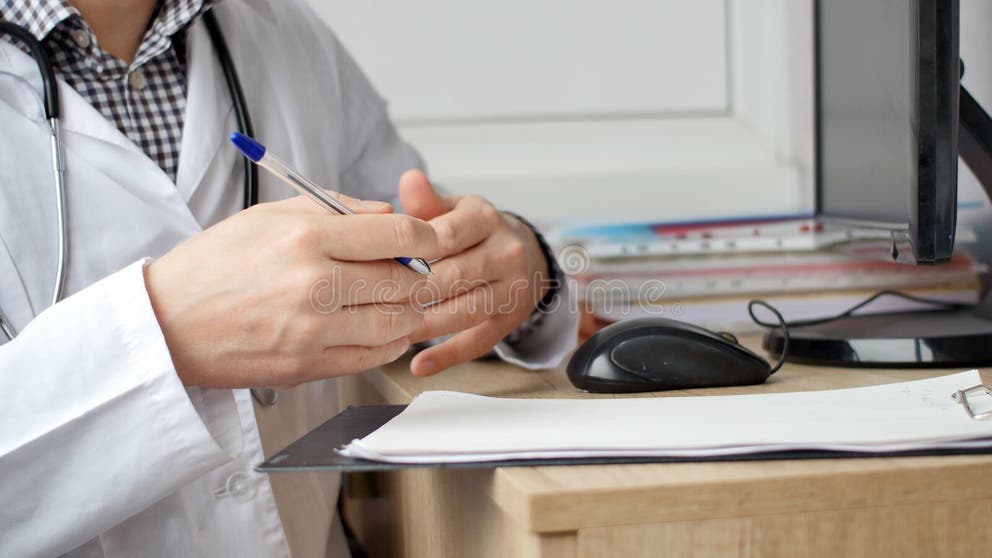 The Doctor Explaining Something for Patient by Making Hands Gestures ...
