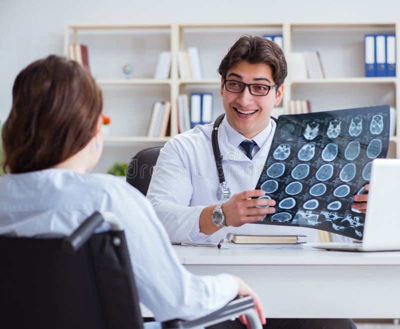 Doctor Explaining To Patient Results of X-ray Imaging Stock Image ...