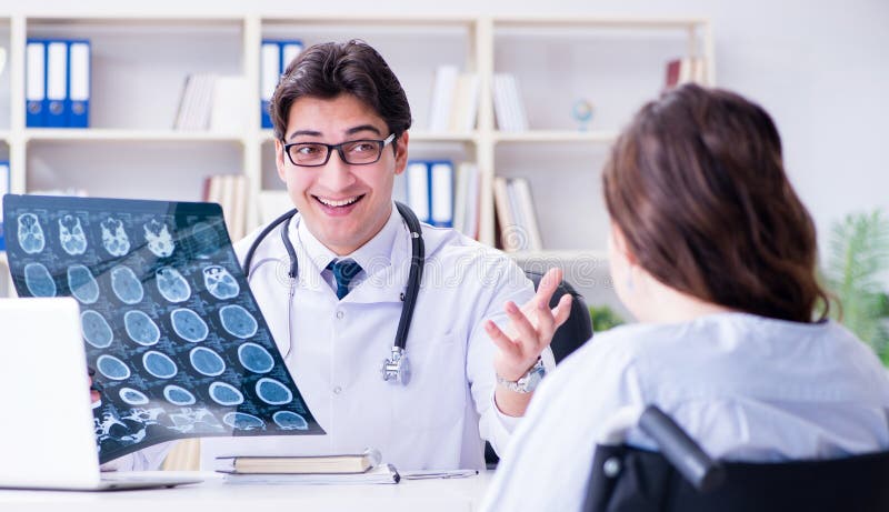 Doctor Explaining To Patient Results of X-ray Imaging Stock Photo ...