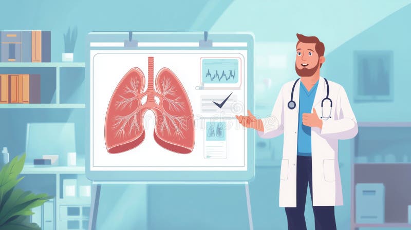 Doctor Explains Pneumonia Prevention Measures Using Visual Aids Stock ... Doctor Explains Pneumonia Prevention Measures Using Visual Aids Stock ...