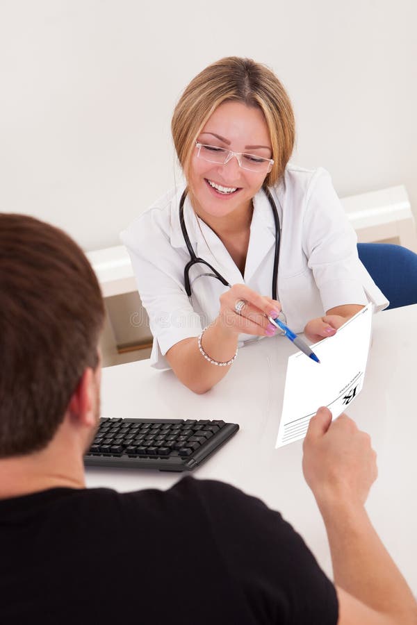 Doctor Explains Prescription Stock Image - Image of appointment, giving ...