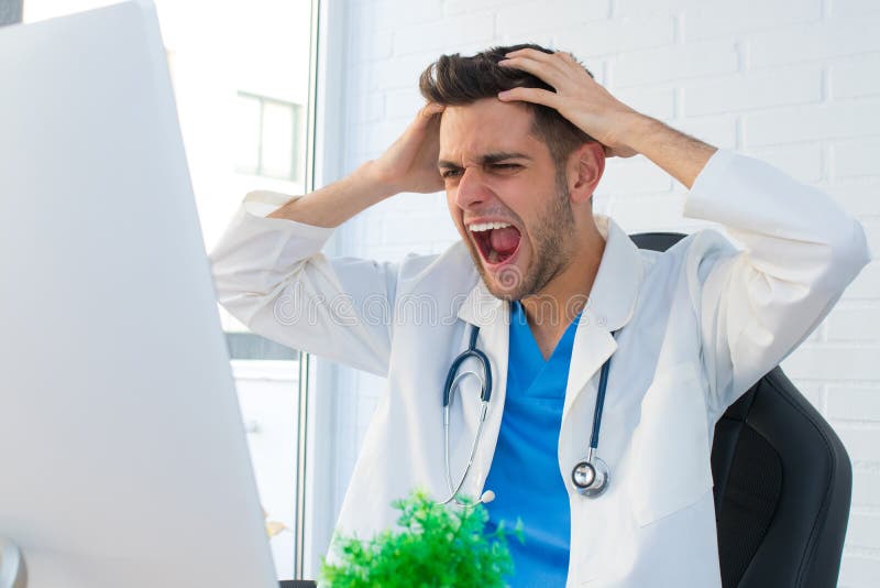 Doctor with Expression of Surprise Stock Image - Image of face, health ...