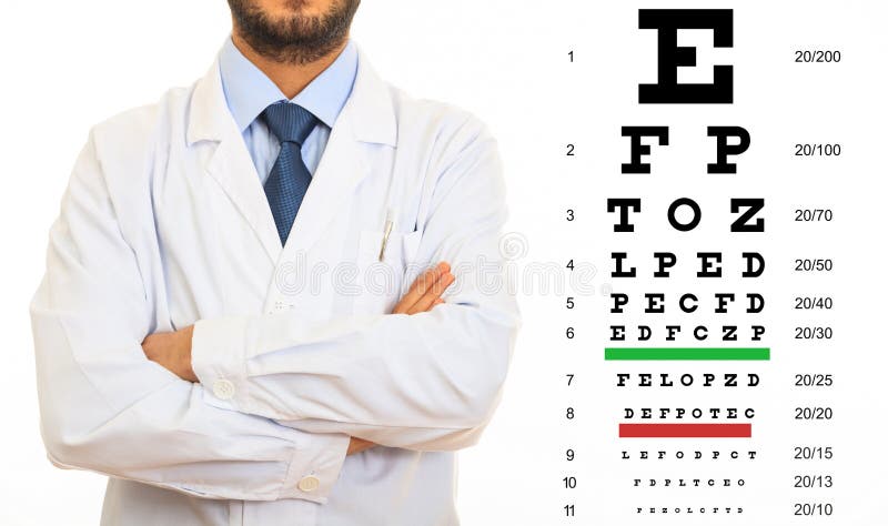 Eye Vision Test on a Doctor`s Computer Screen Stock Photo - Image of ...