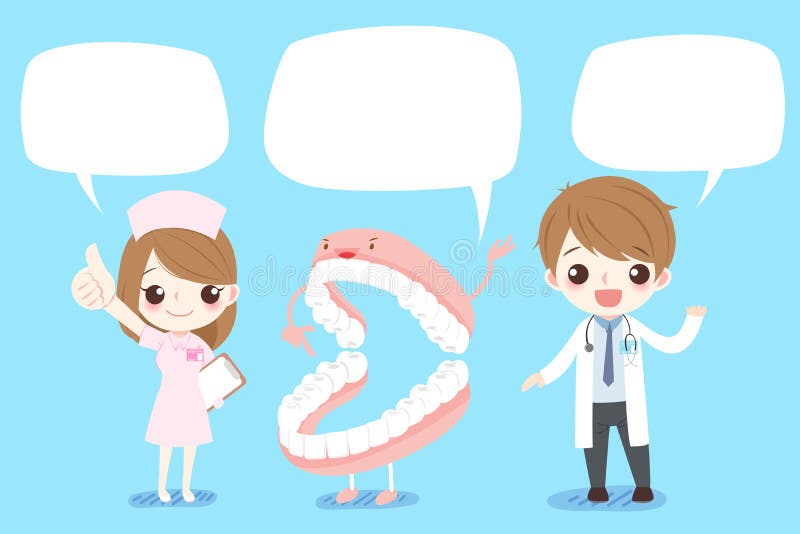 Doctor with false tooth stock vector. Illustration of comic - 97778420