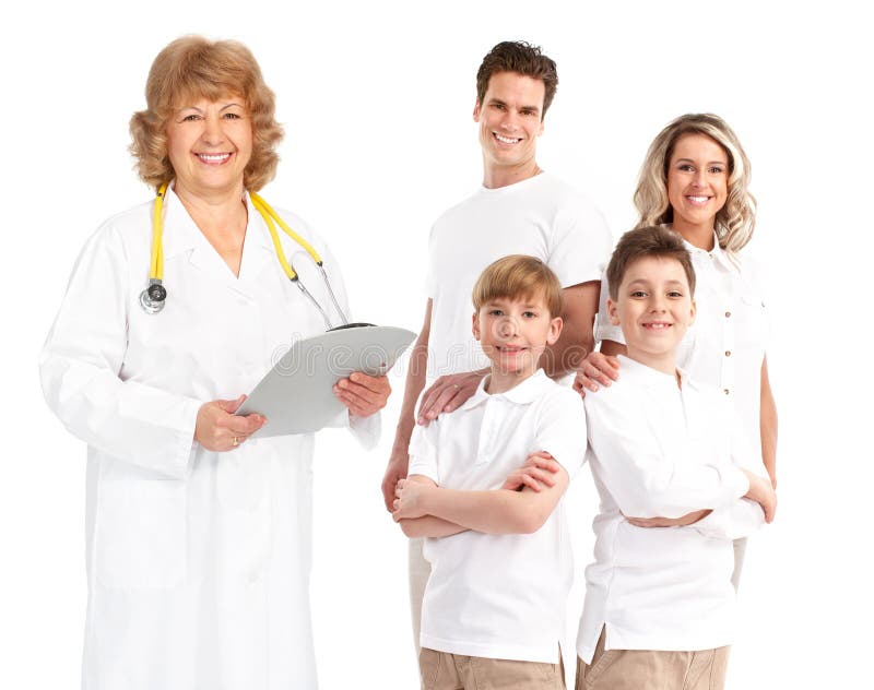 Doctor and family stock photo. Image of medicine, occupation - 14420794