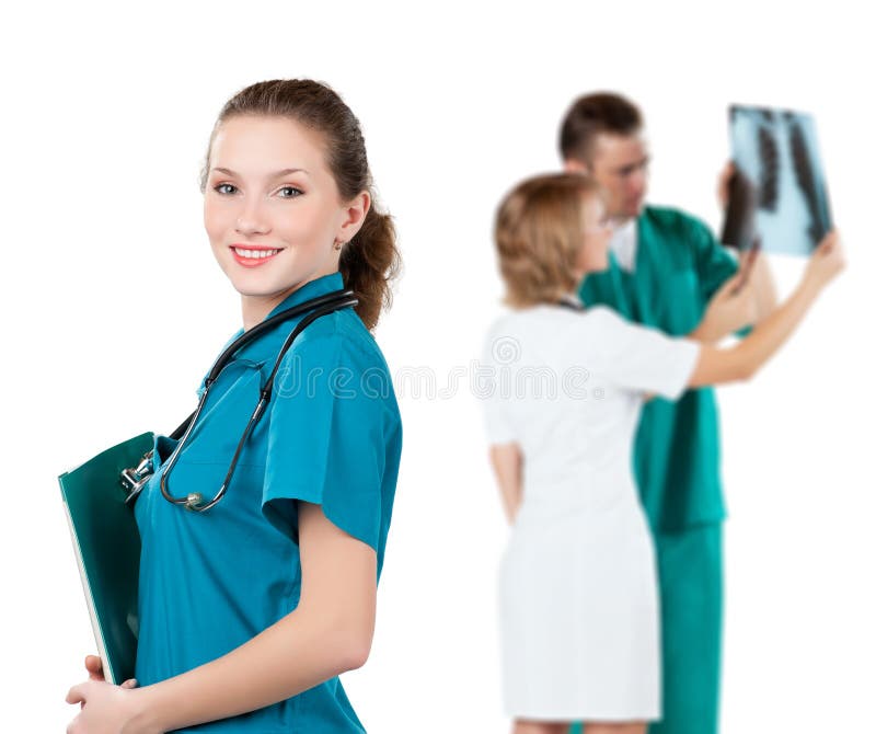 Doctor with file folder stock image. Image of happiness - 21255045