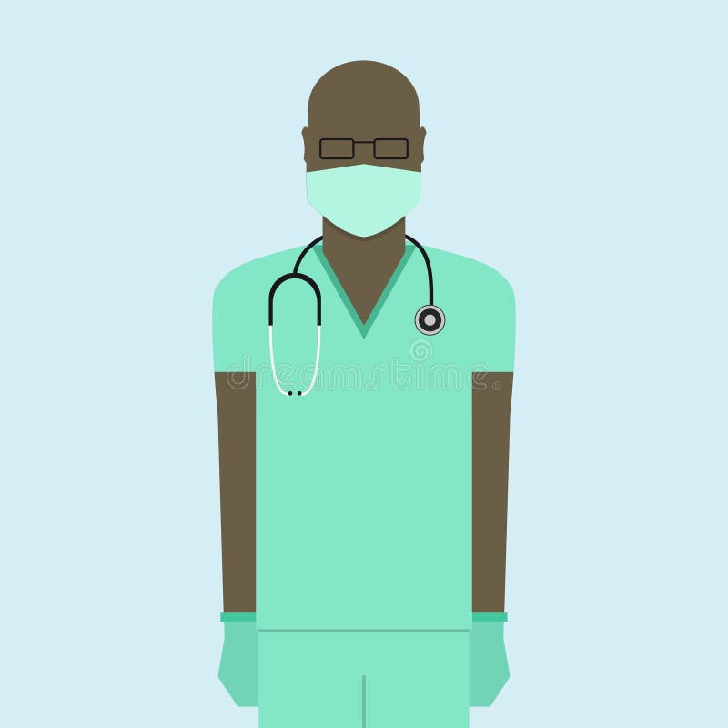 Doctor flat design stock illustration. Illustration of green - 90623105