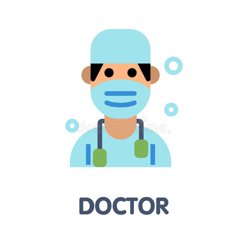 Doctor Flat Icon Style Design Illustration on White Background Stock ...